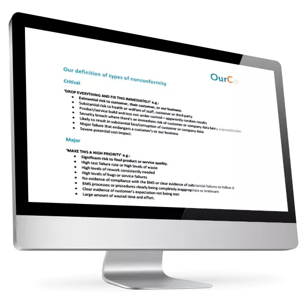Download a free guide to types of non-conformity